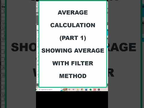 Use Filter for dynamic Average in #excel #calculation #average with #filters #exceltable #shorts