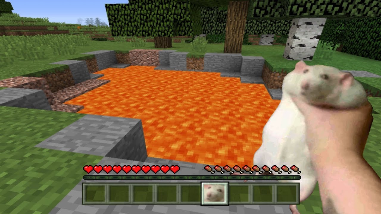 fat rat being grabbed in minecraft