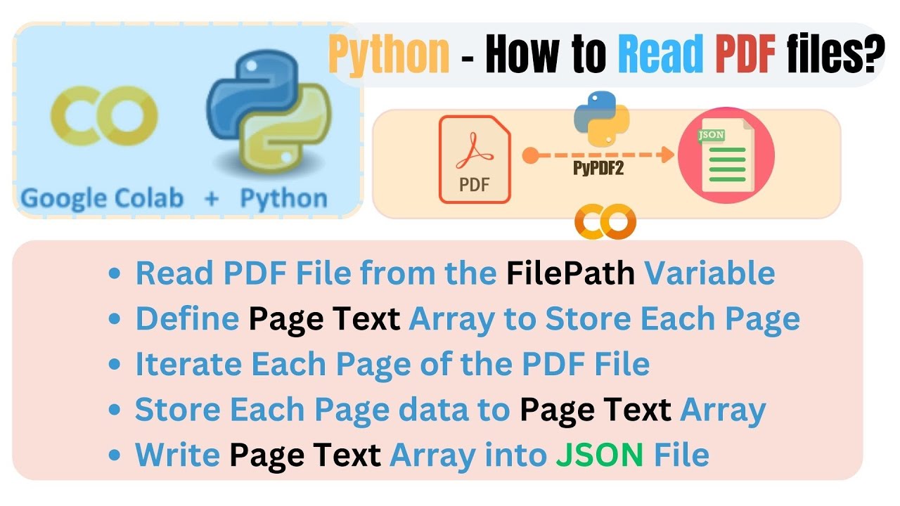Python - How to Read OR Convert PDF Files into JSON files