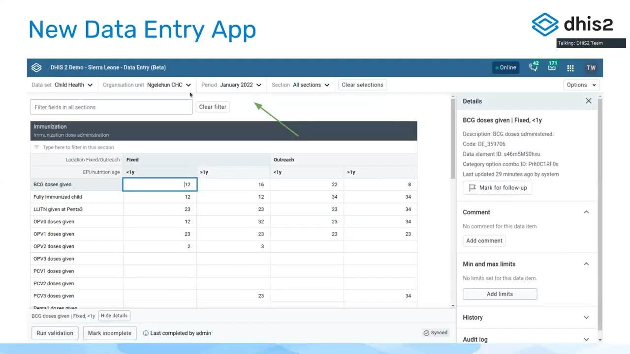 New Data Entry App - DHIS2 2.39