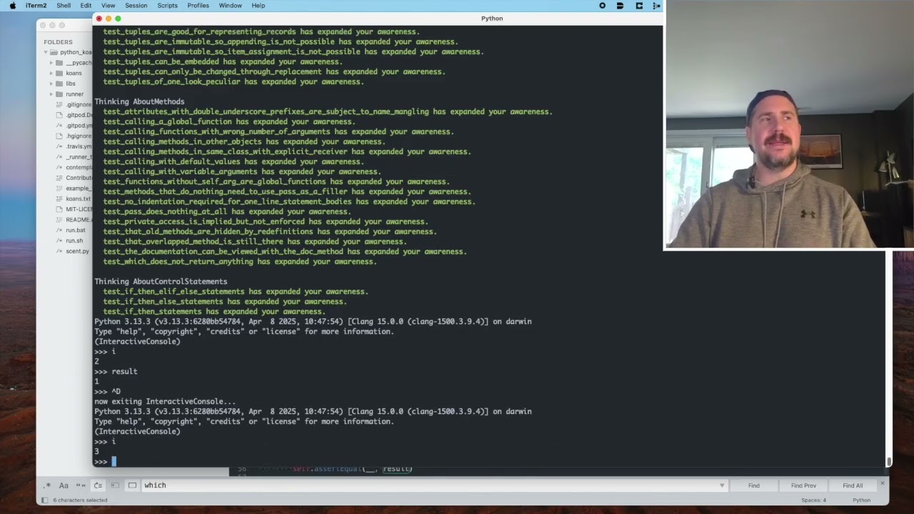 Debugging a While loop - Python Koans Episode 7.1