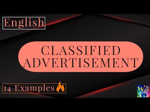 CLASSIFIED ADVERTISEMENT - English - Best video with 14 examples 🔥