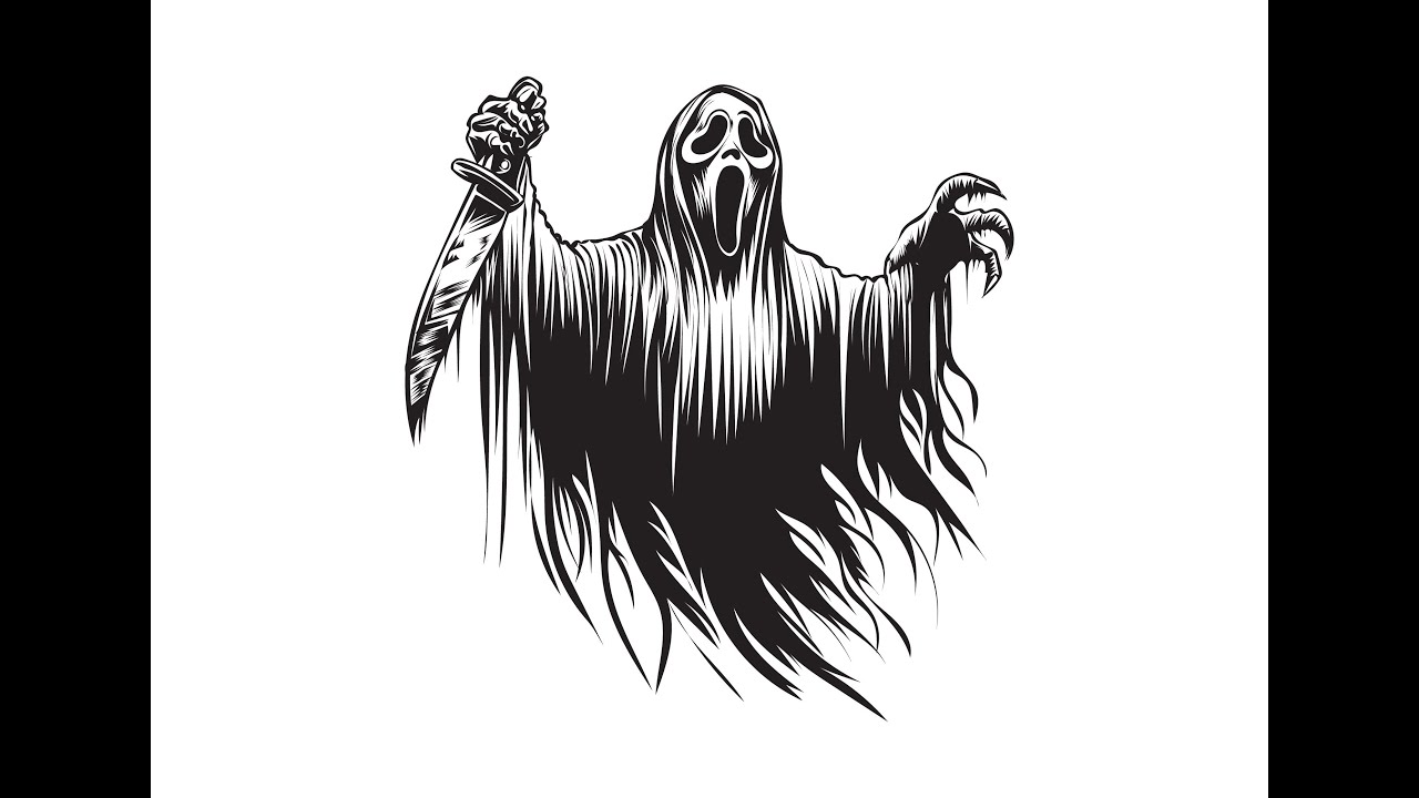 Halloween ghost vector illustration design/ sketch to Halloween ghost vector design free class