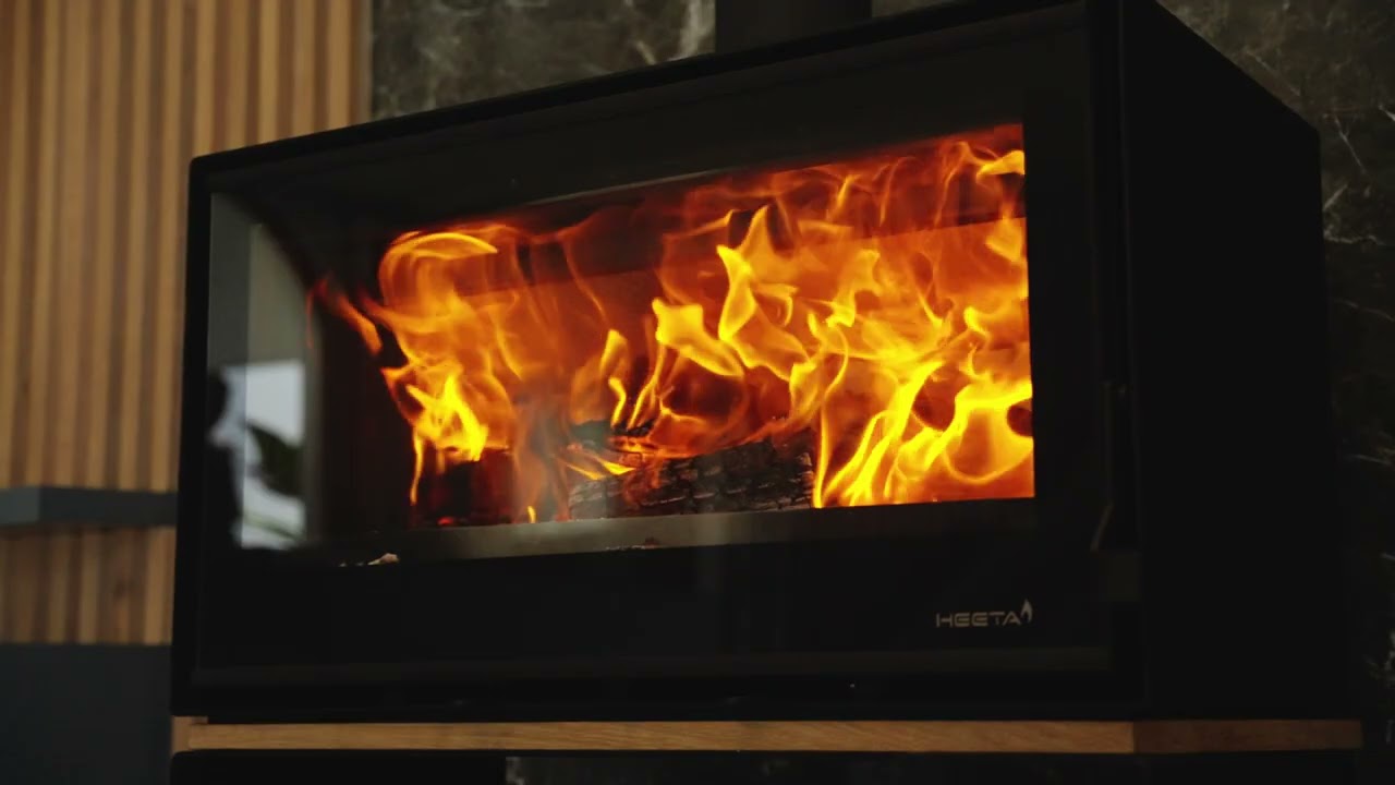 The Heeta 950 Oakley Log Base Wood Fireplace by SAfire | Where Vintage Meets Modern Elegance