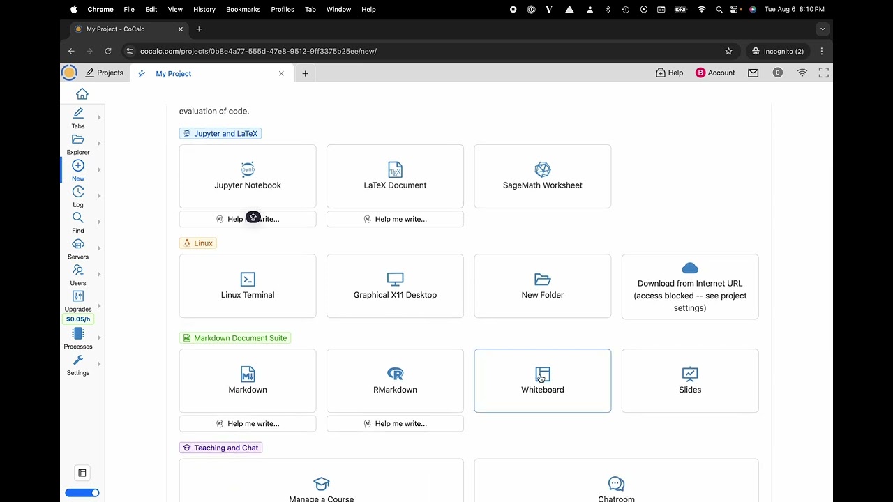 How to Create a Computational Whiteboard in CoCalc