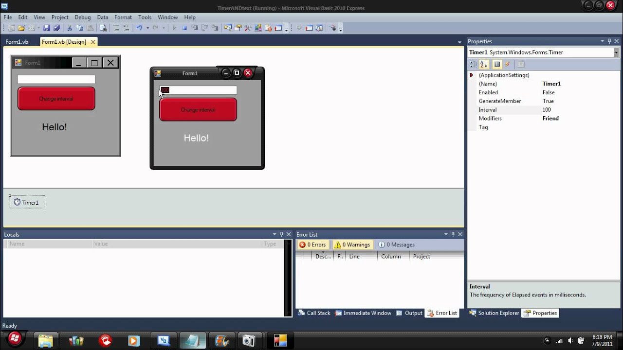 Visual Basic Tutorial - Timers And Text