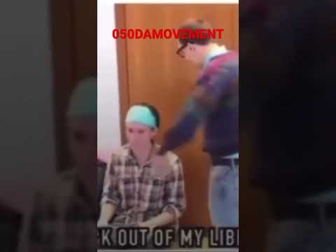 White gang librarian gets upset over wrong bandana on his turf!