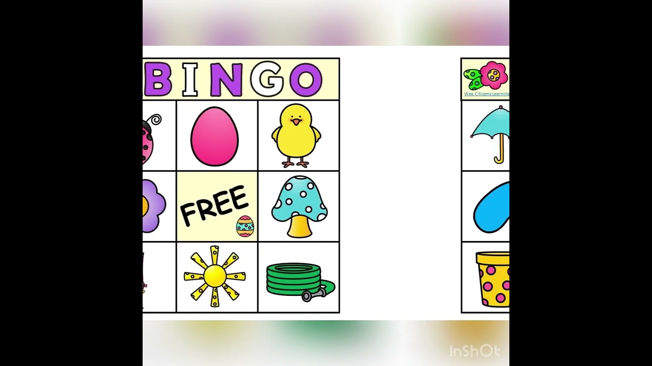 Spring Pre-K BINGO Cards