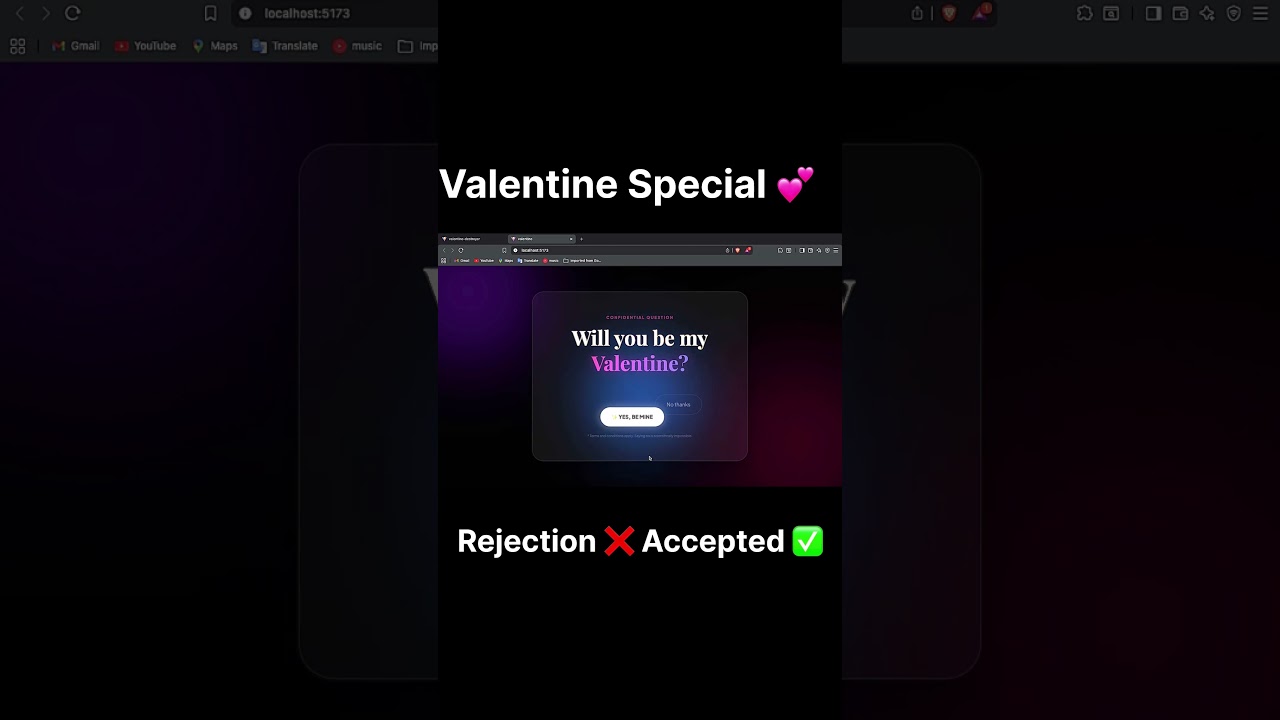 I Coded an App Where She LITERALLY Can't Say No! 😈💔 (React Project) #valentinesday #code #office