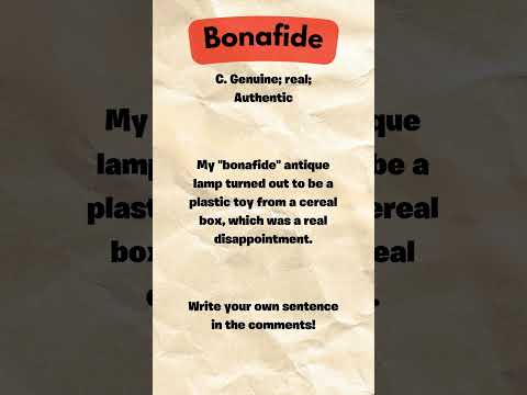 Word of the Day: Bonafide – Meaning & Examples Explained! #vocabulary #SAT #satvocabulary