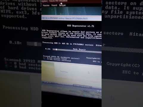 Regenerating HDD with HDD Regenerator in VirtualBox