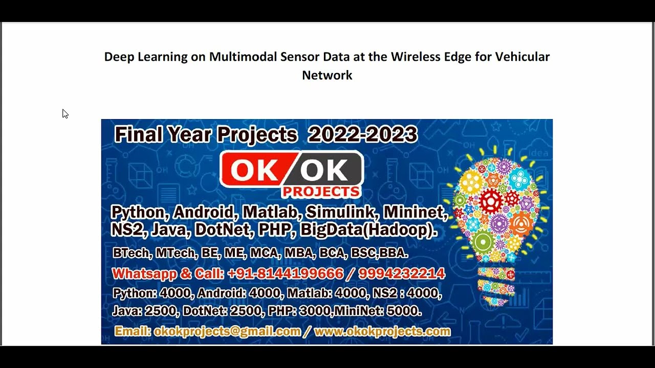 Deep Learning on Multimodal Sensor Data at the Wireless Edge for Vehicular Network