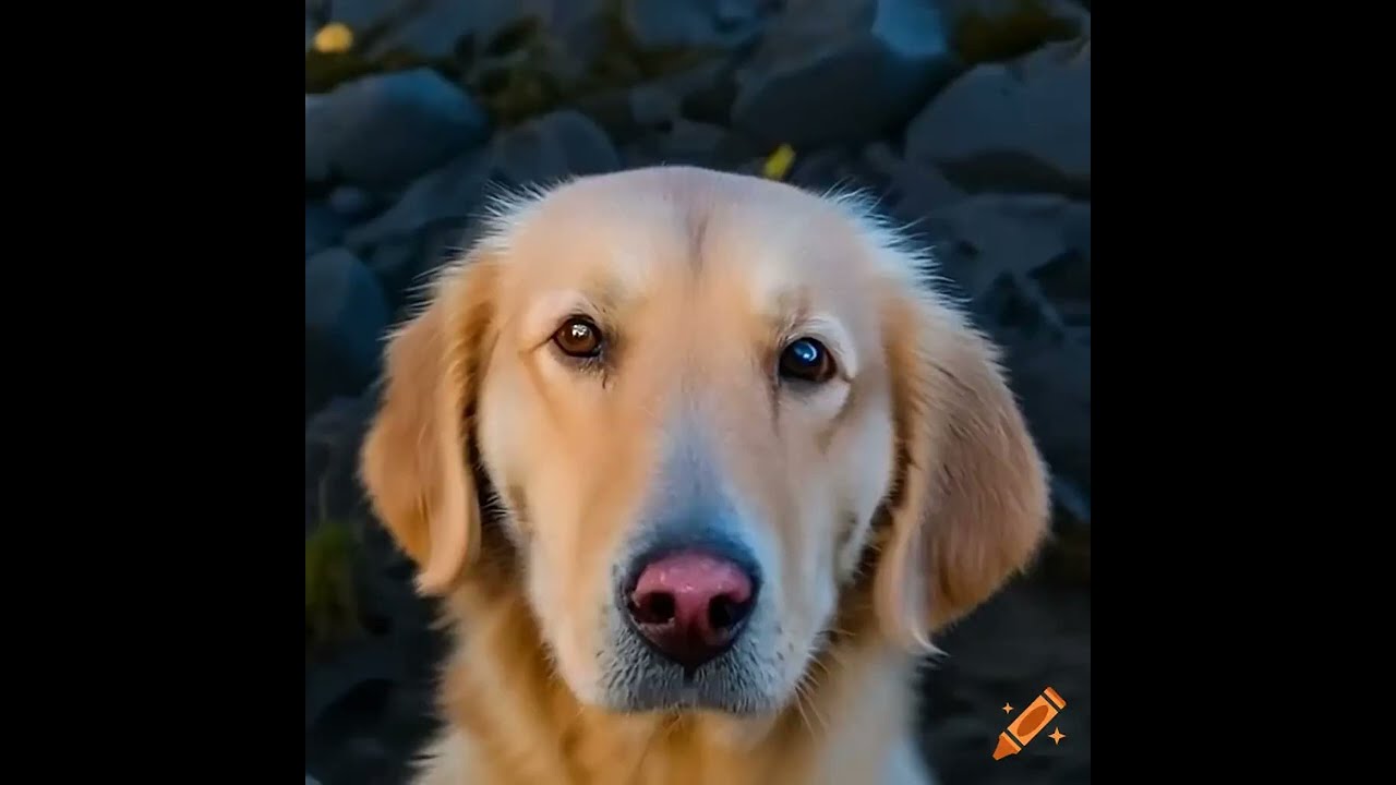 Golden Retriever Portrait on a Beach - Hyperrealistic AI Image Generation