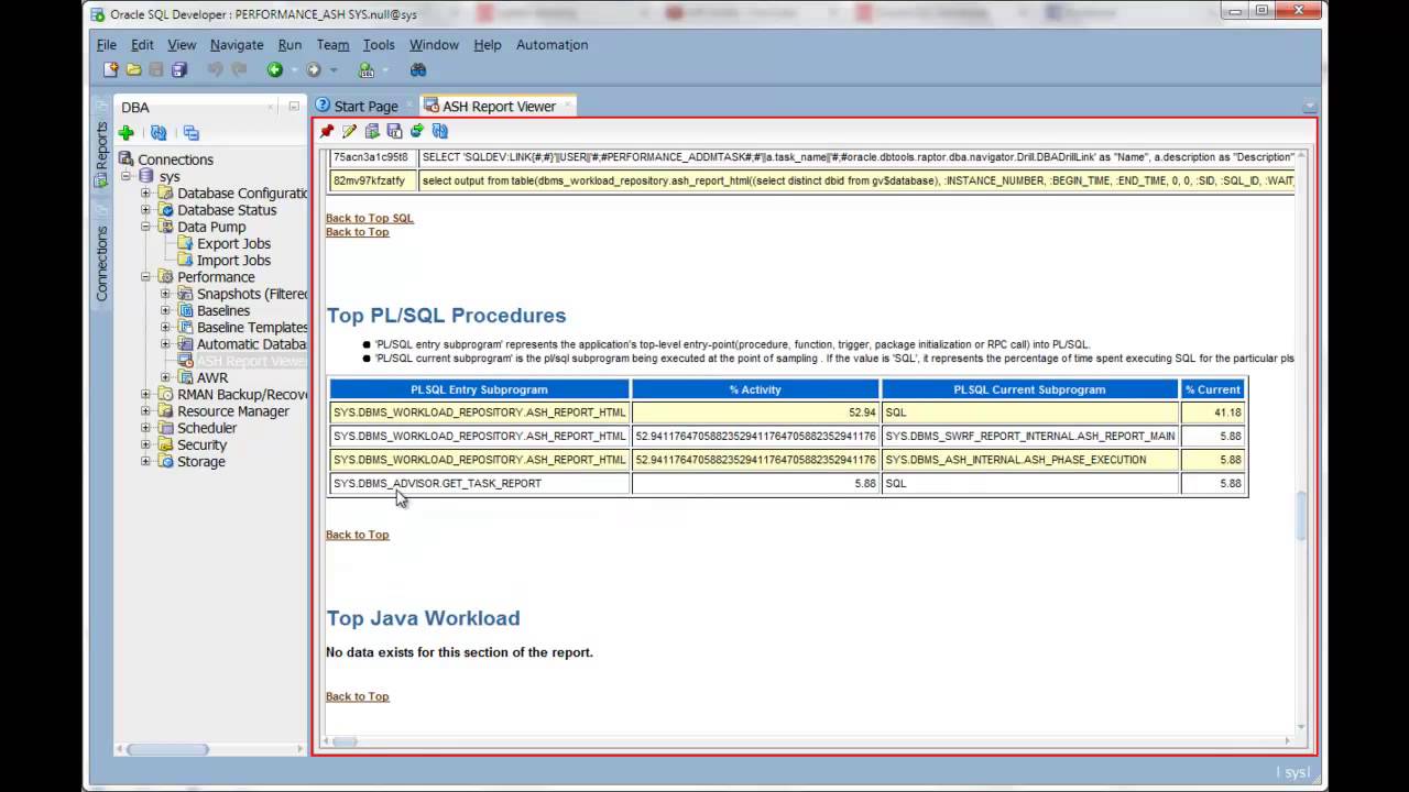 Oracle SQL Developer for the DBA