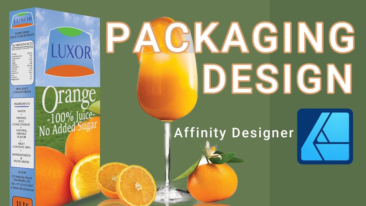 Vector Packaging Design for Orange Juice | Affinity Designer 2.6