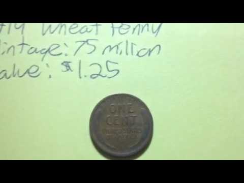 1914 Wheat Penny. Mintage: 75 million