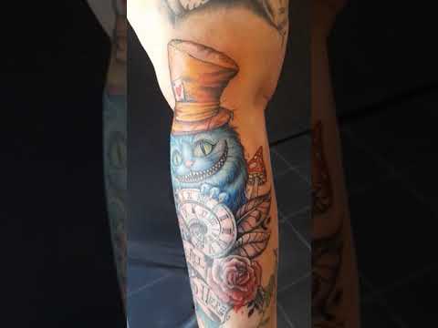 Cheshire Cat tattoo! Maan I loved doing this one! #aliceinwonderlandtattoo #smile #inksmithleicester