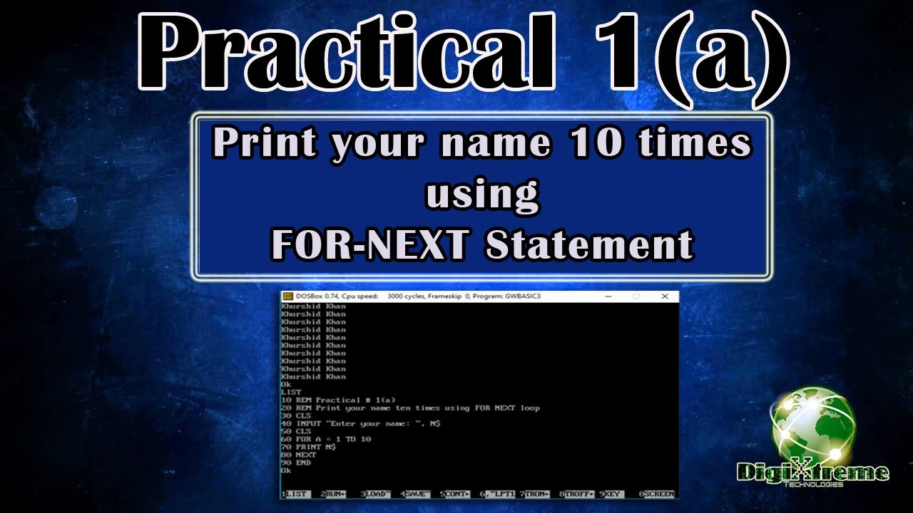 Computer Practical 1(a) - Class IX 2021