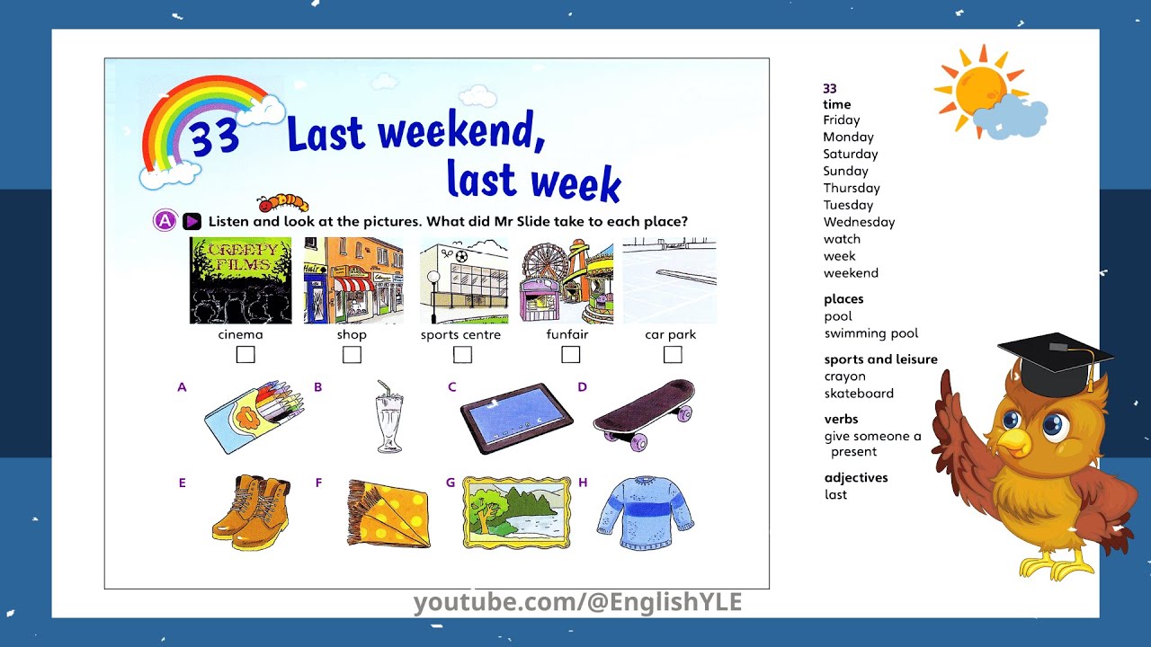 Fun for Movers 4th Edition | Last weekend, Last week | 33A - Page 70