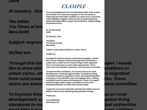 Letters to the Editor | Format and Example #class10 #class12 #english #cbse