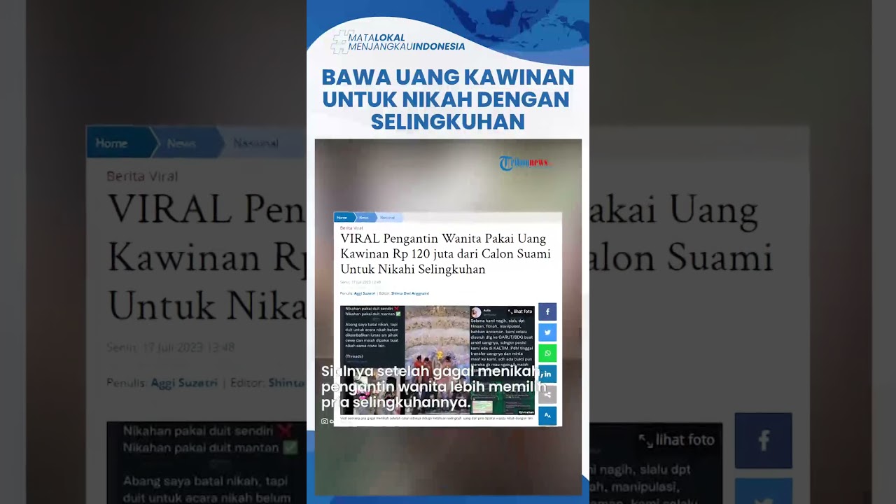 Viral Kisah Pria Gagal Nikah Gegara Calon Istri Bawa Kabur Uang Rp 120 Juta untuk Nikahi Selingkuhan