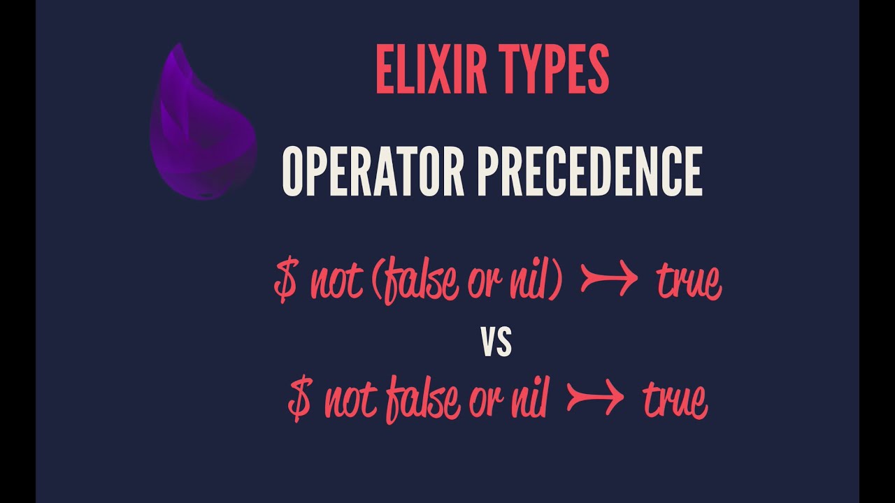 Elixir Types - Operator Precedence for not, or, and, and type constructors