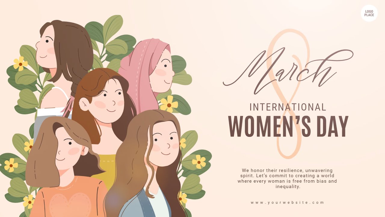 Free International Women's Day 'Vector Illustration Greeting Intro Video Template - FlexClip