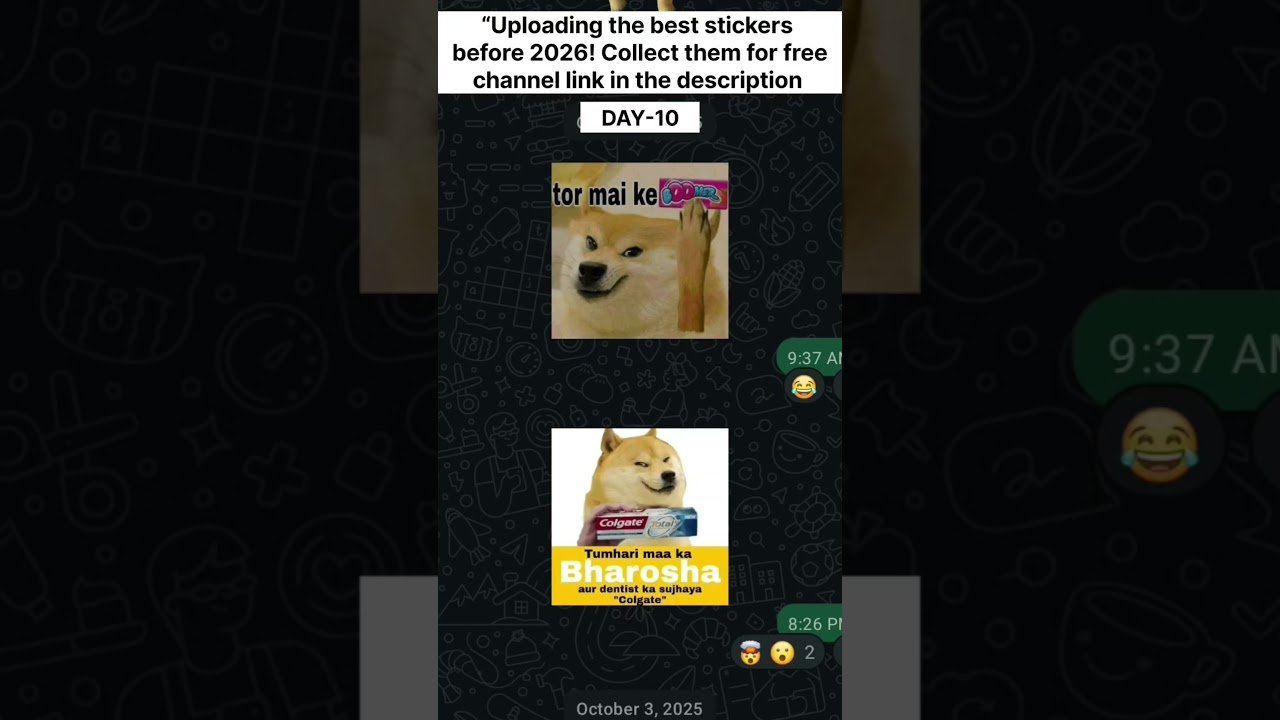 🚀 Day 10 | New WhatsApp Stickers Collection Before 2026 ✨ #stickers #whatsappstickers #shorts