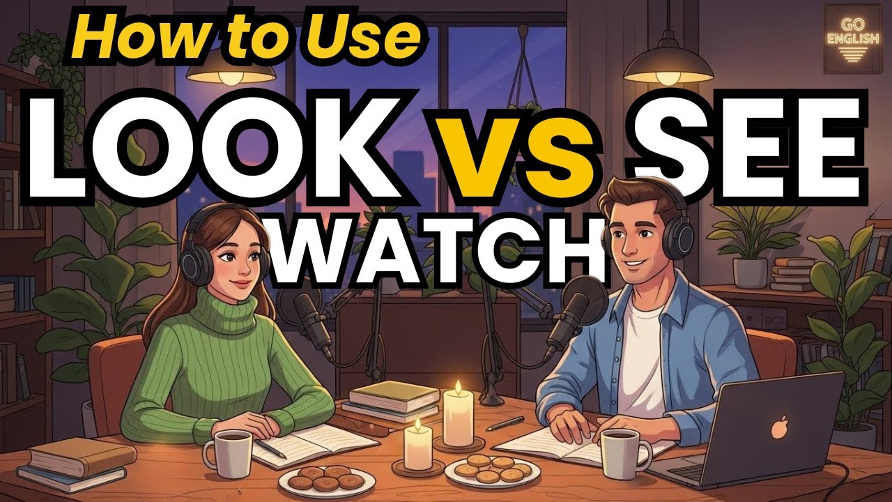Learn English with Real Conversations Podcast | How to Use LOOK vs SEE vs WATCH Correctly in English