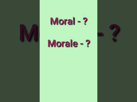 Difference between 'Moral' and 'Morale'#shorts