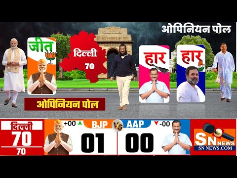 Delhi Assembly Election 2025 Opinion Poll Arvind kejriwal, Modi Rahul Gandhi AAP BJP CONG Triangular