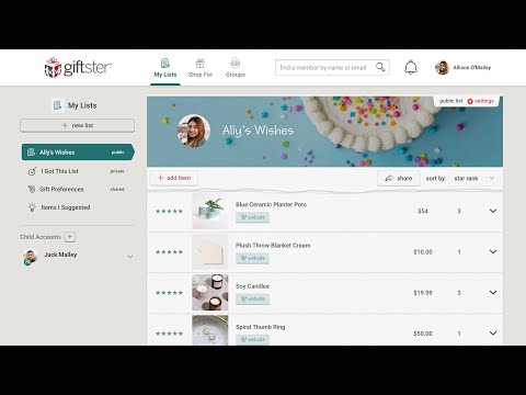 Personalize your wish list with a list image