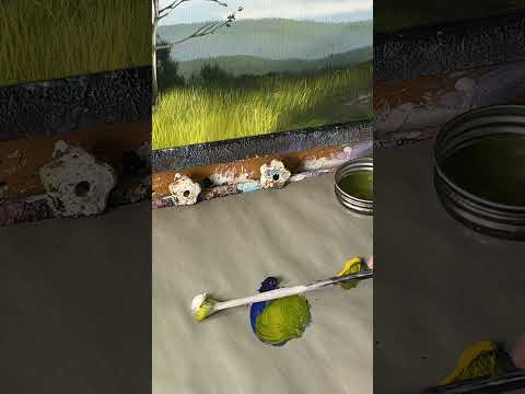 Easy way to paint grass with oil or acrylic. Learn how to paint with Tim Gagnon #howtopaint #art