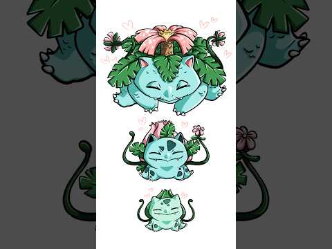 Bulbasaur evolution line 💕 #pokemon #bulbasaur #ivysaur #venusaur