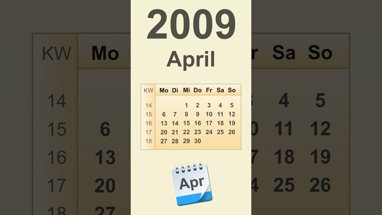 Kalender April 2009