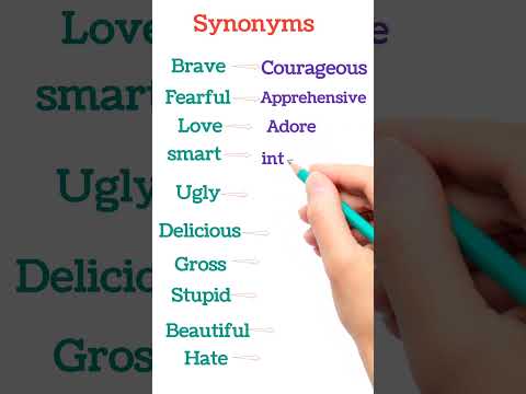 synonyms | bravez fearful, love smart, apprehensive ,adore , foolish , Hate , etc | #thevocabboost