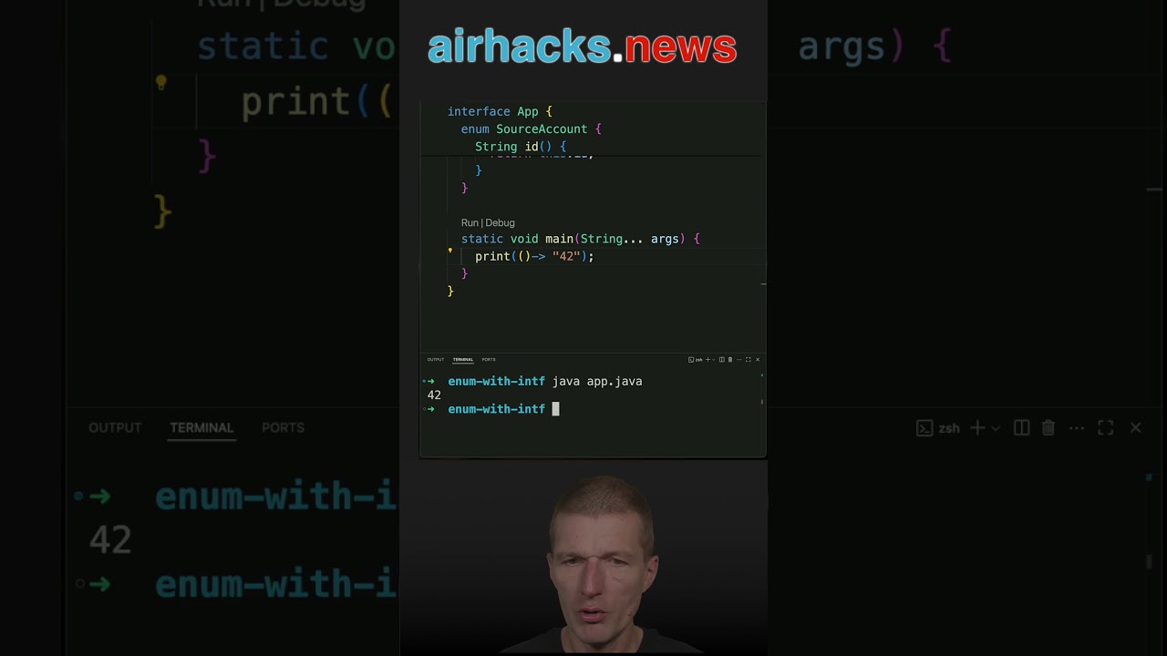 Enum Implementing an Interface #java #shorts #coding #airhacks