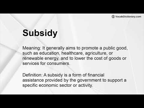 Subsidy Meaning
