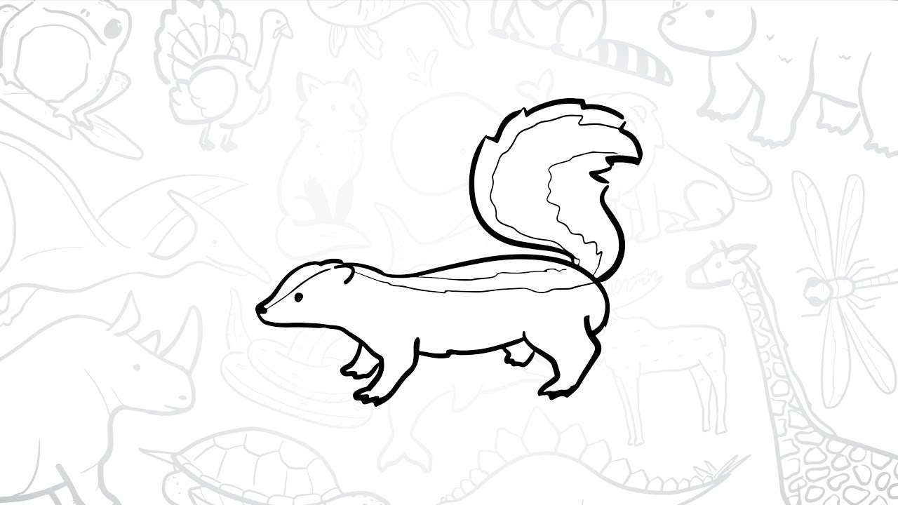 🦨 How to Draw a Simple Skunk | Step-by-Step Lesson 🐾