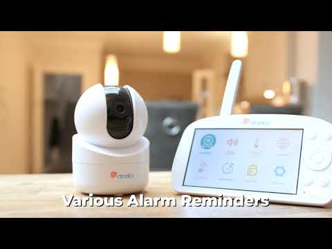 Ctronics Baby Monitor Camera Audio | Wireless Baby Camera 5.5” Large Screen 5000mAh Battery Powered