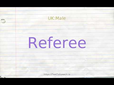 How to pronounce referee