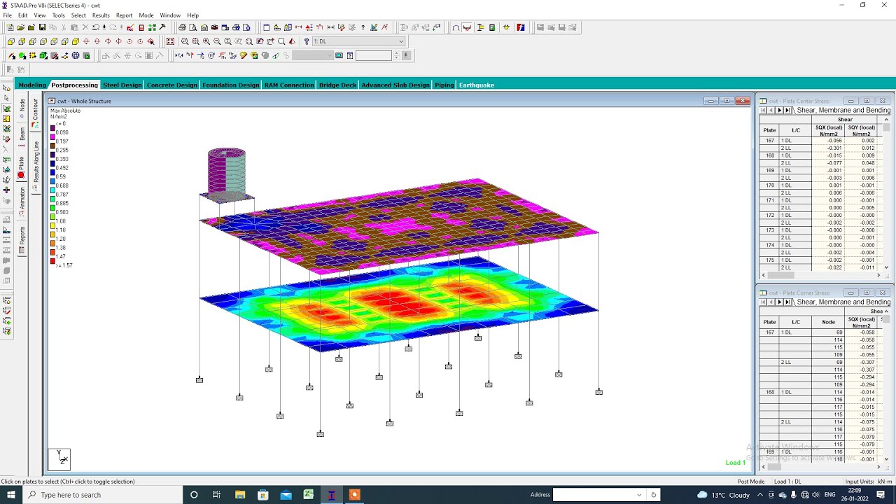 BUILDING WITH CIRCULAR WATER TANK USING STAAD PRO