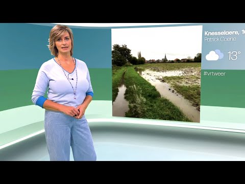 Weervrouw Sabine Hagedoren met het Vlaamse weerbericht van maandag 13 november 2023 op VRT 1