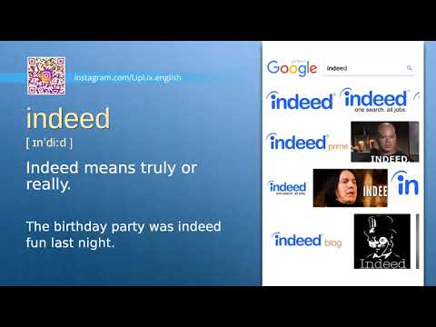 Indeed : B1 level english vocabulary lesson, www.LipLix.com