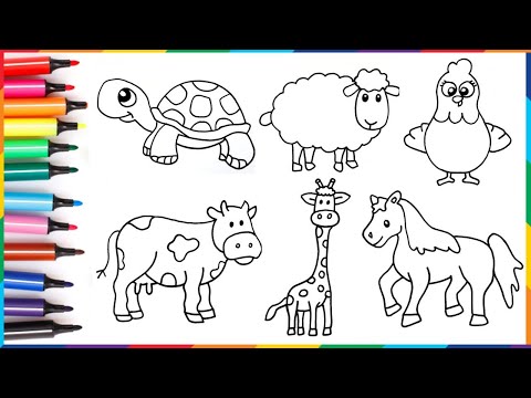 Easy Animal Drawings for Kids | How to Draw Cute Animals for kids and toddlers
