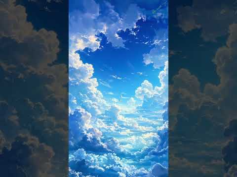 Enchanting Anime Sky ☁️❄️ | Aesthetic Vibes You’ll Love! 🩵✨ #Shorts