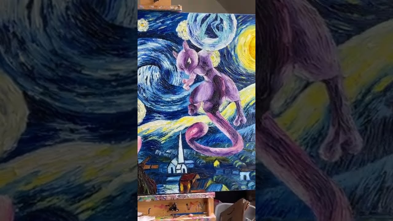 Mew + Metwtwo + Starry Night = ⁉️💫   #mewtwo #mew #pokemon #pokemongo #pokémon #shorts