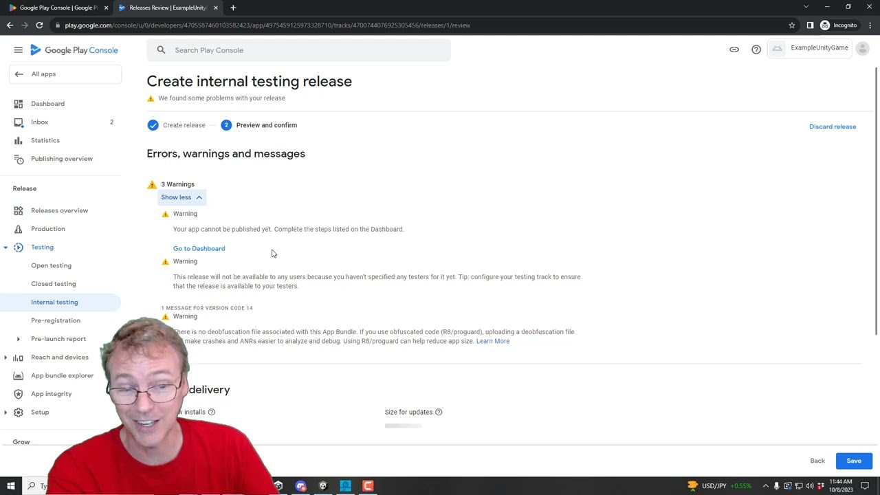 Unity Android Dev - Google Play Internal Testing