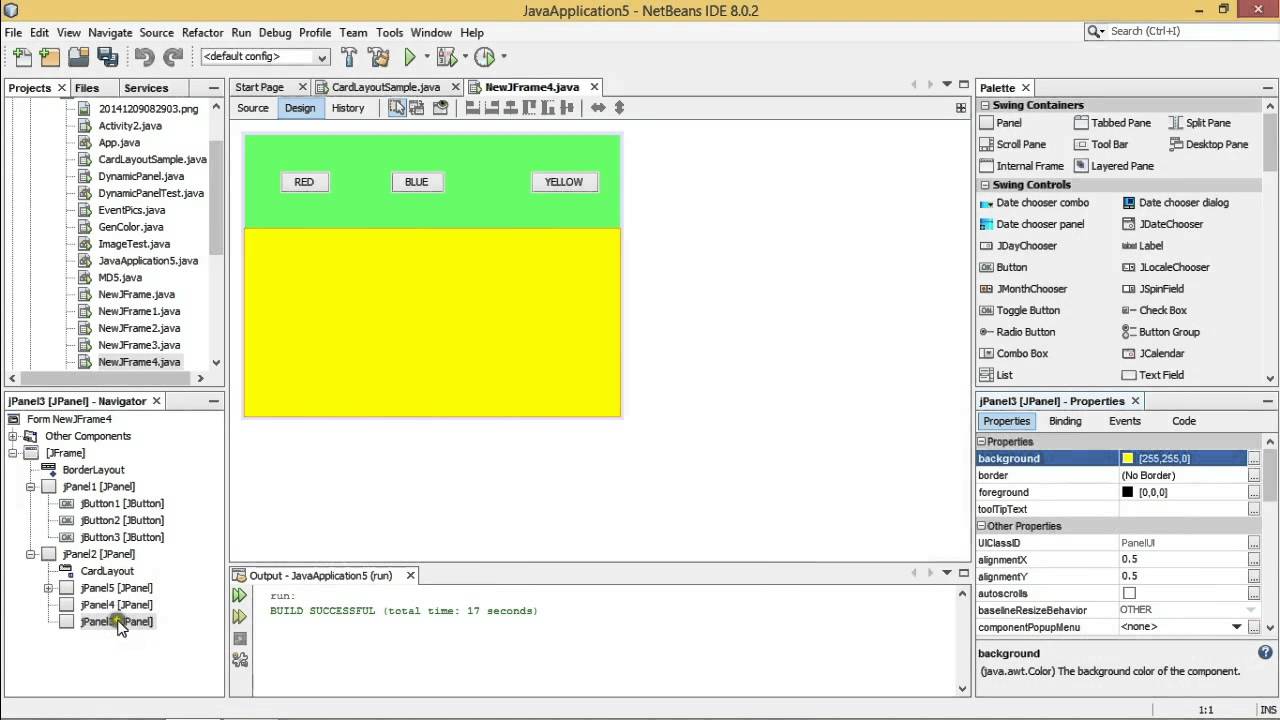 How to use CardLayout in Java