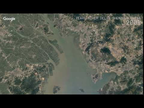 Google Timelapse: Pearl River Delta, Shenzhen, China